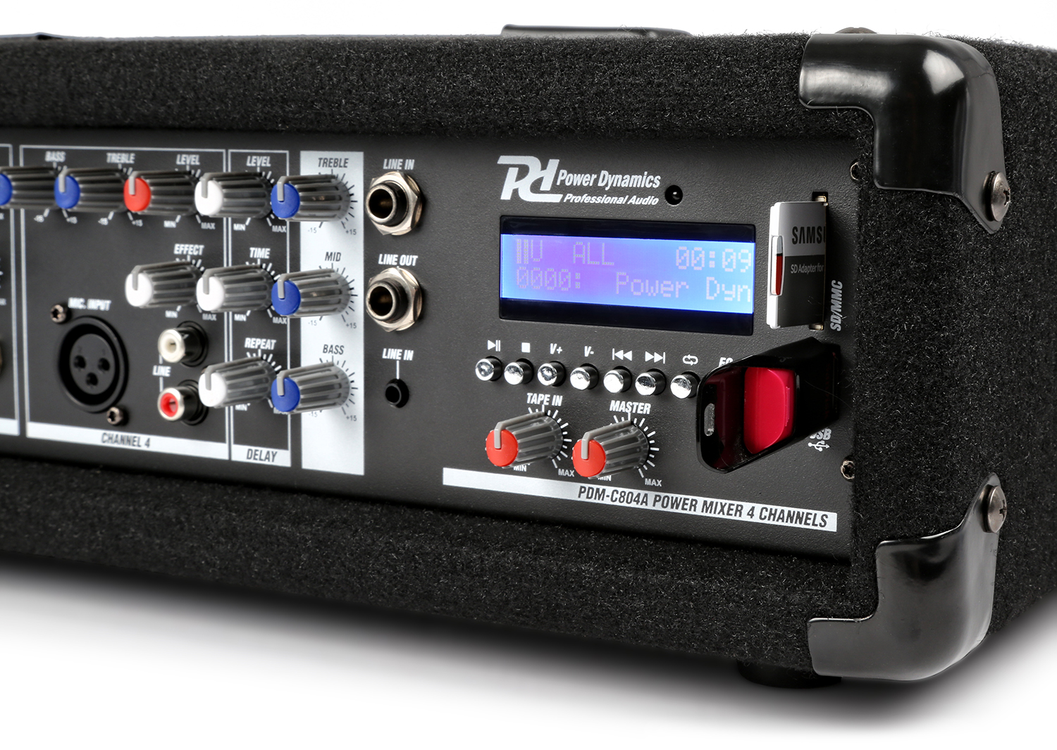 PDM-C405A 4-Channel Mixer with Amplifier - Power Dynamics