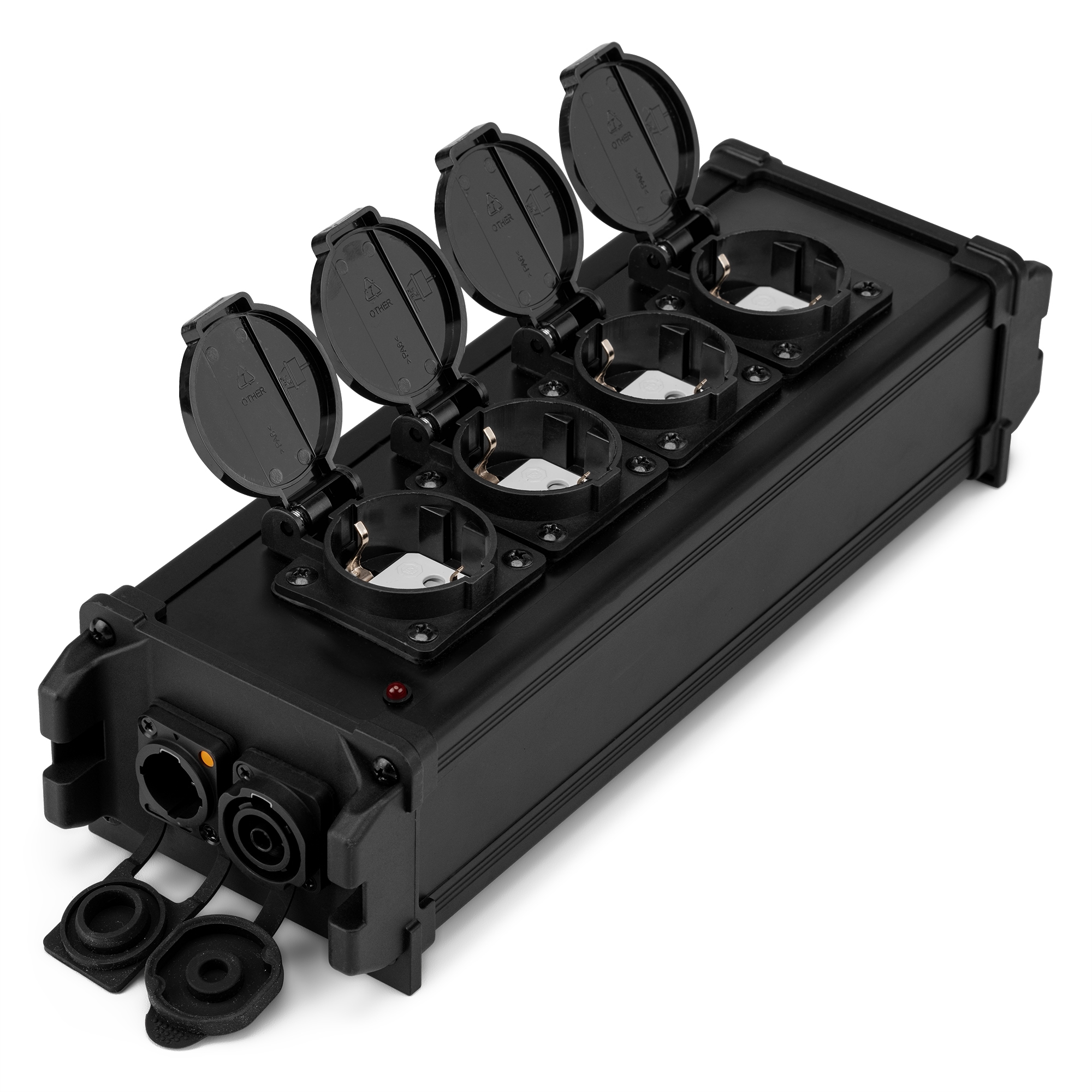 PSB45 Power Splitter Box P-Con TR IN/OUT - OUT + 4x SHUKO - Power Dynamics