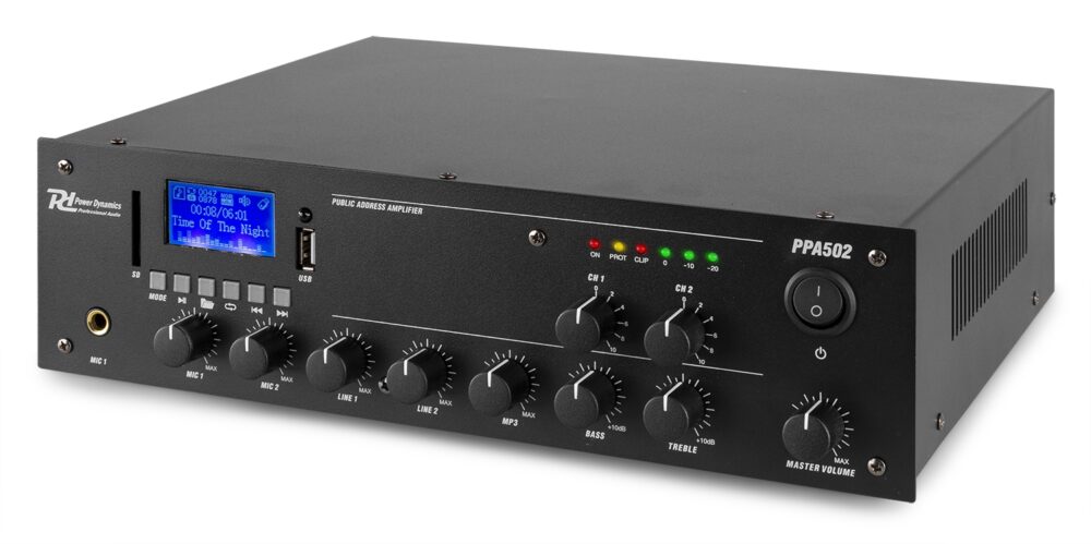 PPA502 100V Mixer-Amplifier 50W 2 Zones - Power Dynamics