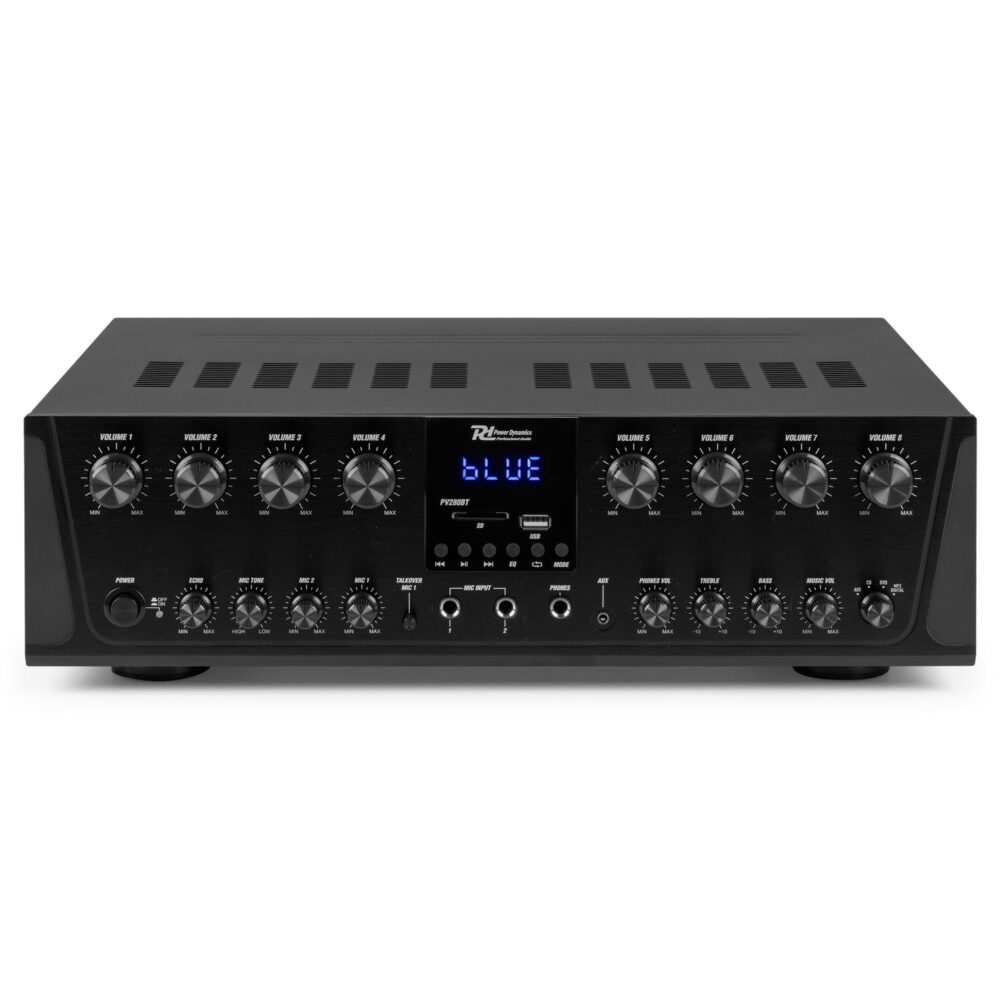 PV280BT 8-Zone Audio Amplifier System 800W - Power Dynamics