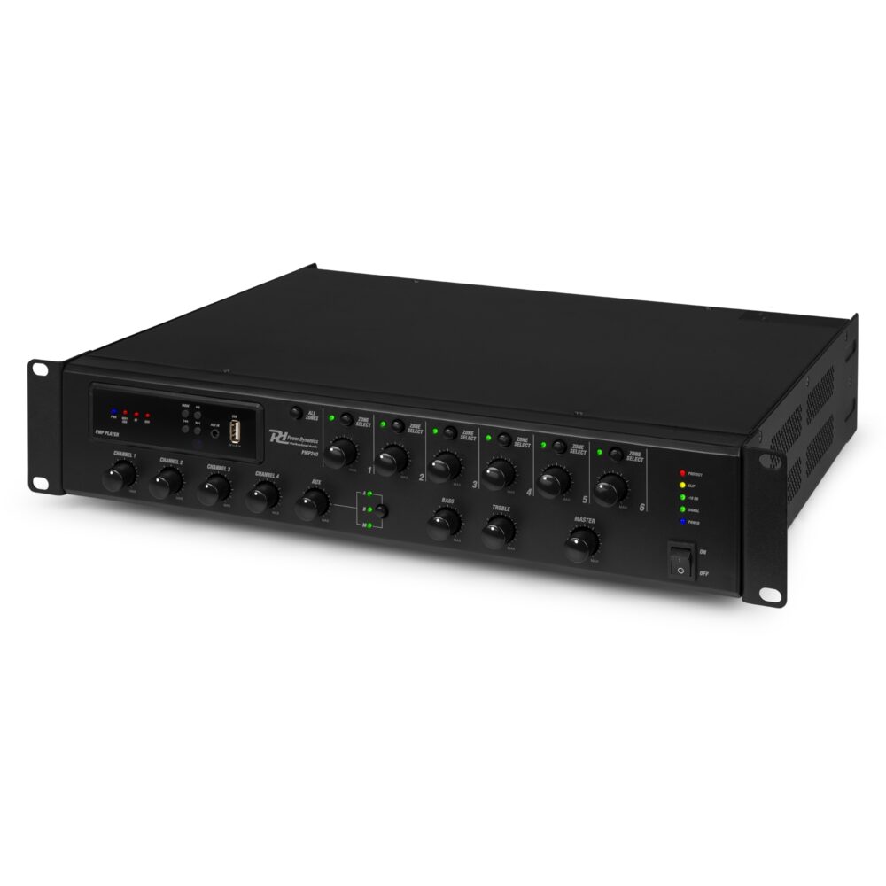 PMP240 Commercial Mixer Amplifier 240W 6 zones - Power Dynamics