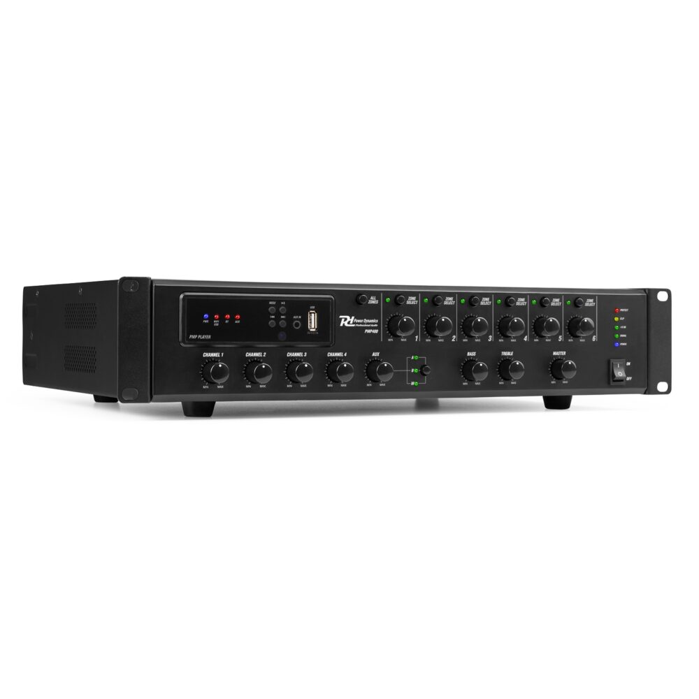 PMP480 Commercial Mixer Amplifier 480W 6 zones - Power Dynamics